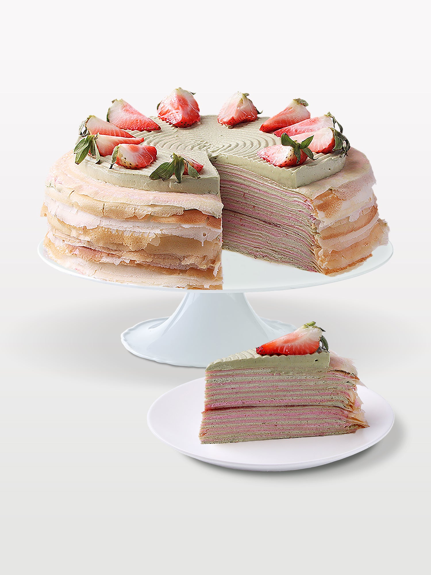 Strawberry Pistachio Mille Crepe – Paper Moon Cafe